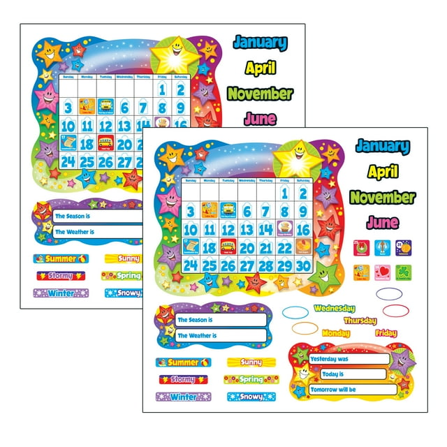 TREND Star Calendar Bulletin Board Set, 2 Sets - Walmart.com