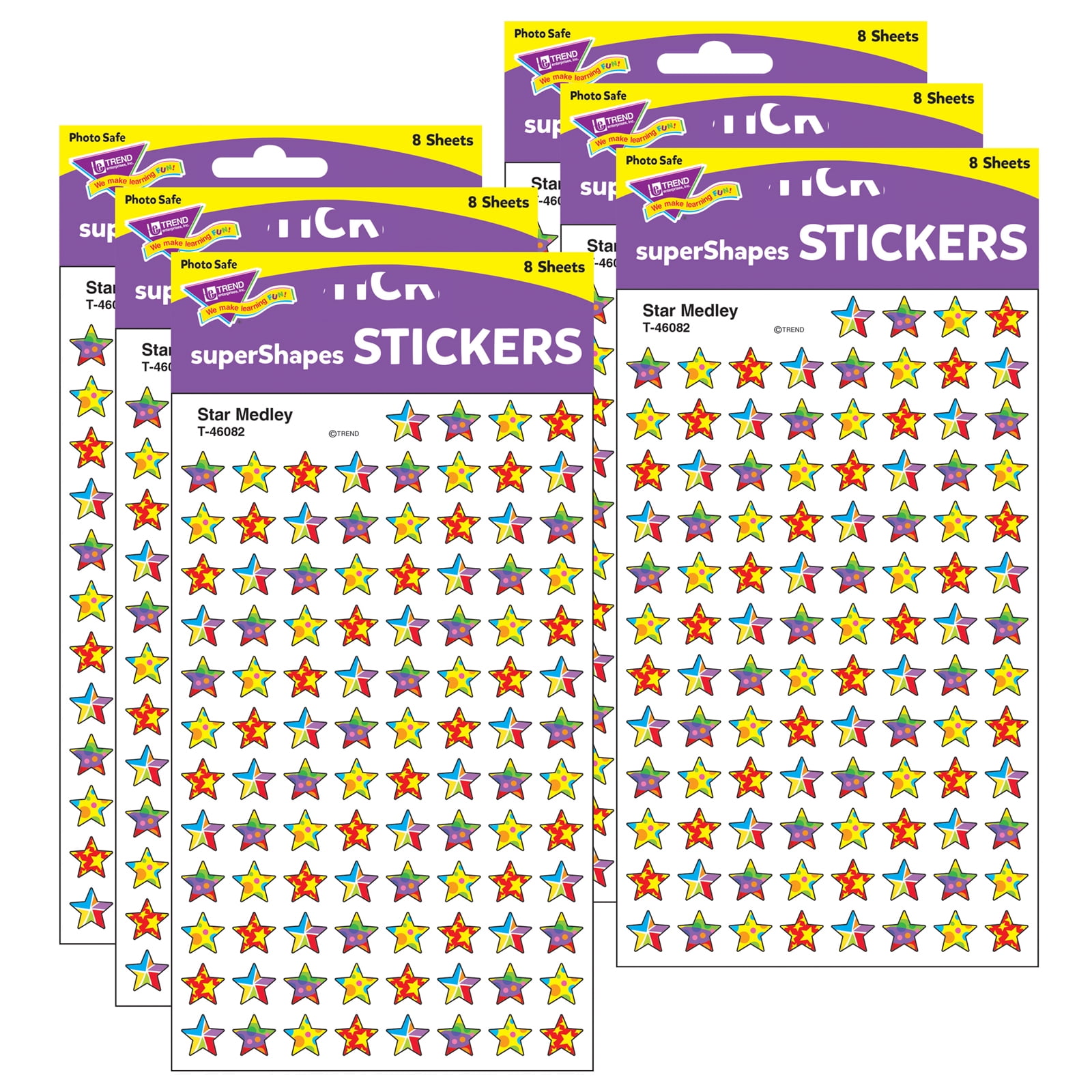 TREND Star Medley superShapes Stickers, 800 Per Pack, 6 Packs - Walmart.com