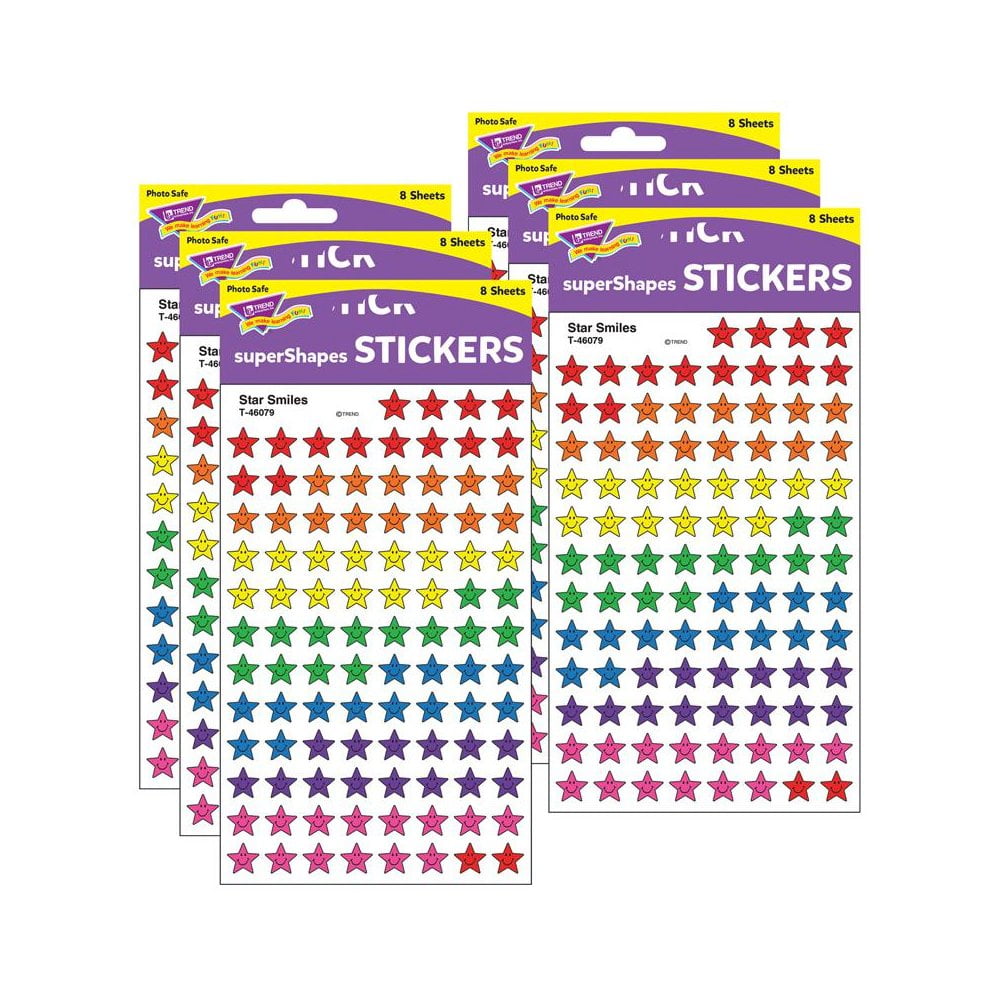 TREND Star Smiles superShapes Stickers, 800 Per Pack, 6 Packs - Walmart.com