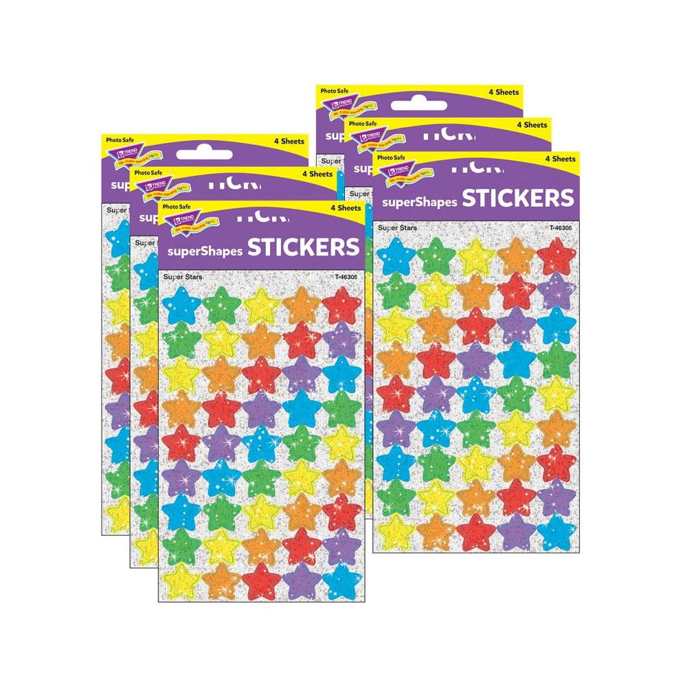 TREND Super Stars superShapes Stickers-Sparkle, 180 Per Pack, 6 Packs ...