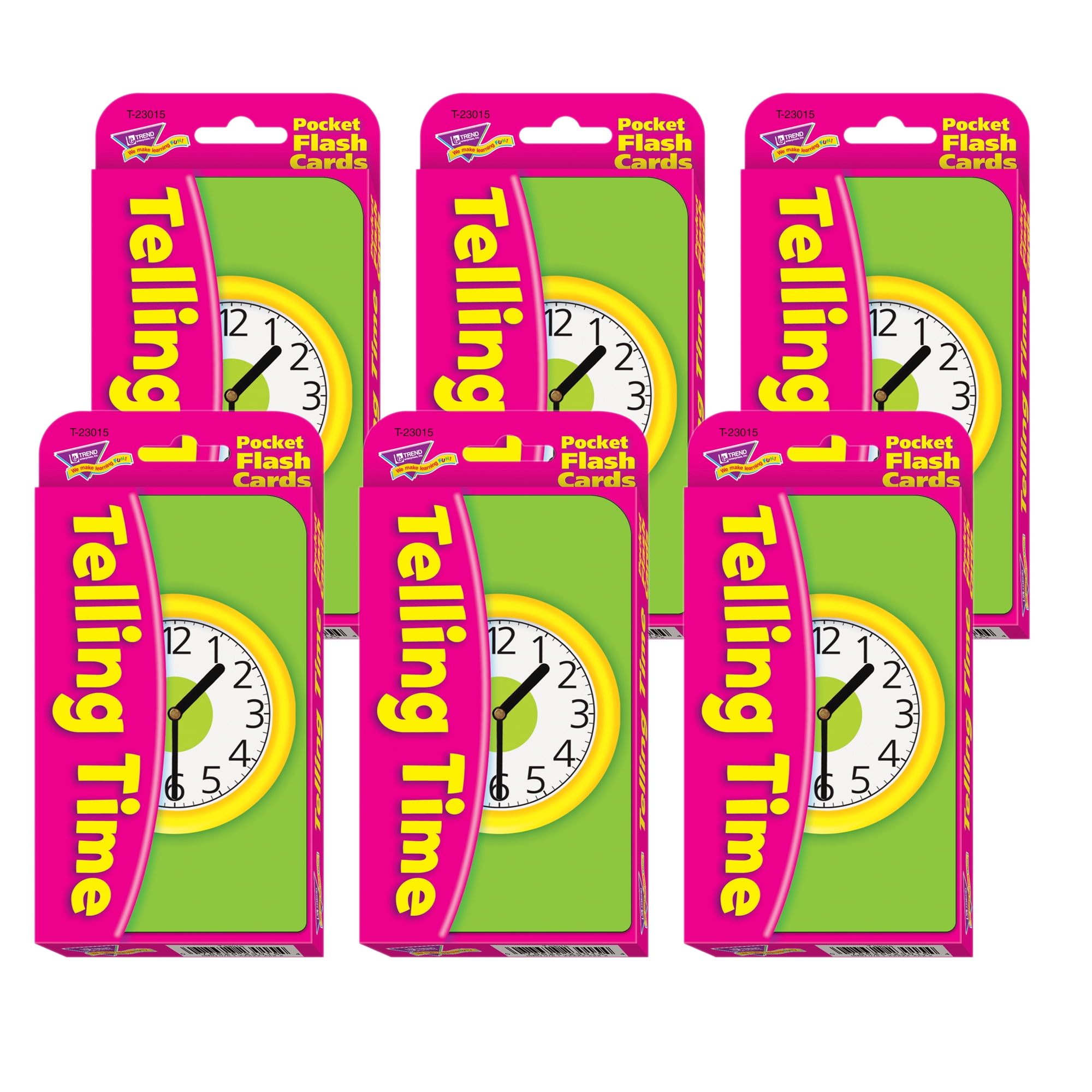 TREND Telling Time Pocket Flash Cards, 6 Packs - Walmart.com