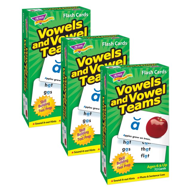 TREND Vowels and Vowel Teams Skill Drill Flash Cards, Pack of 3 ...