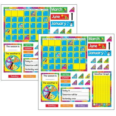 TREND I Heart Metal Wipe-Off Calendar Bulletin Board Set, 3 Sets ...