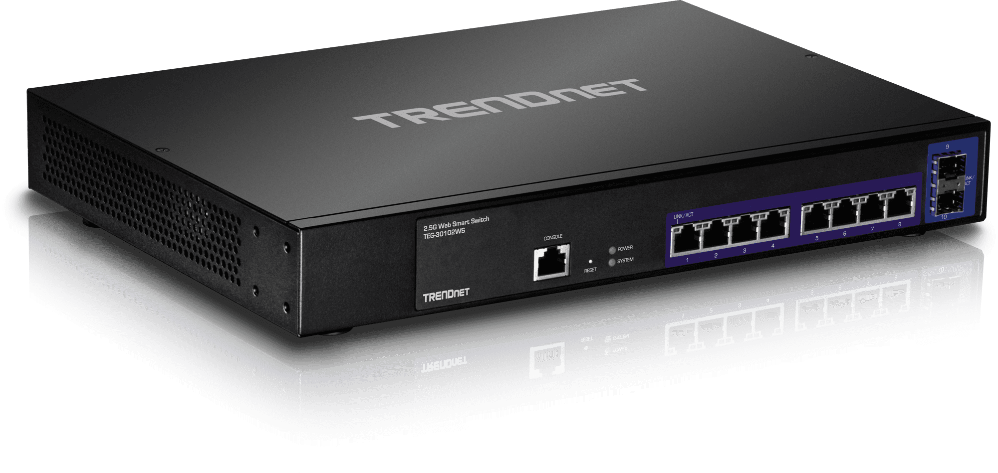 TRENDnet 10-Port 2.5GBASE-T Web Smart Switch with 2 x 10G SFP+ Slots ...