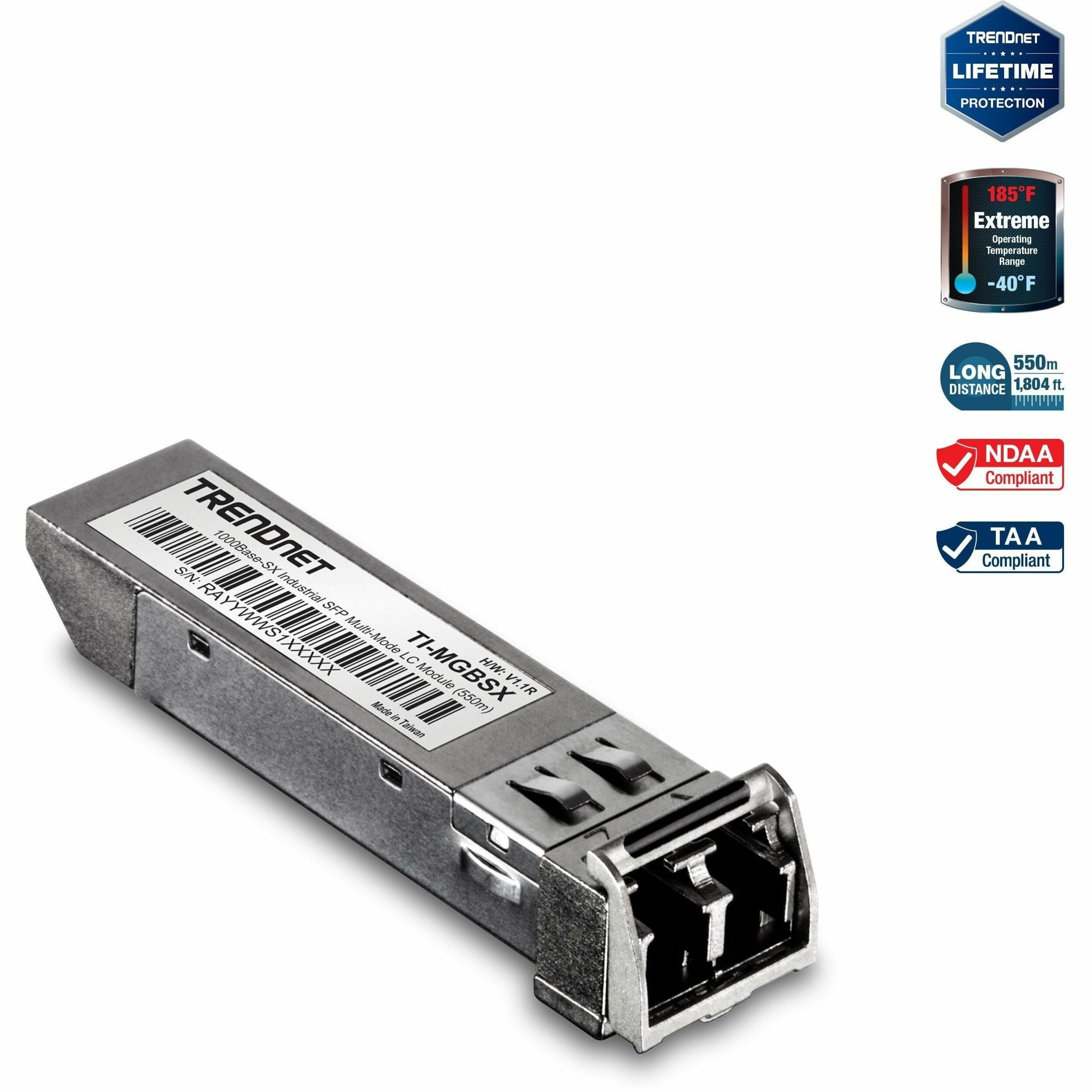 TRENDnet 1000Base-SX Industrial SFP Multi-Mode LC Module (550 m ...