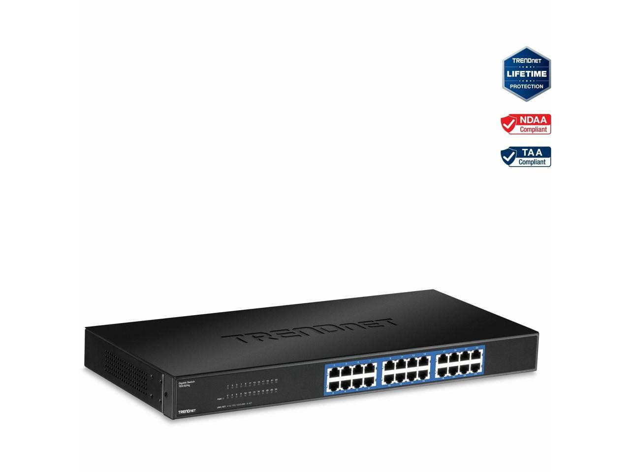 TRENDnet 24-Port Unmanaged Gigabit 10/100/1000 Mbps GREENnet Switch, 24 ...