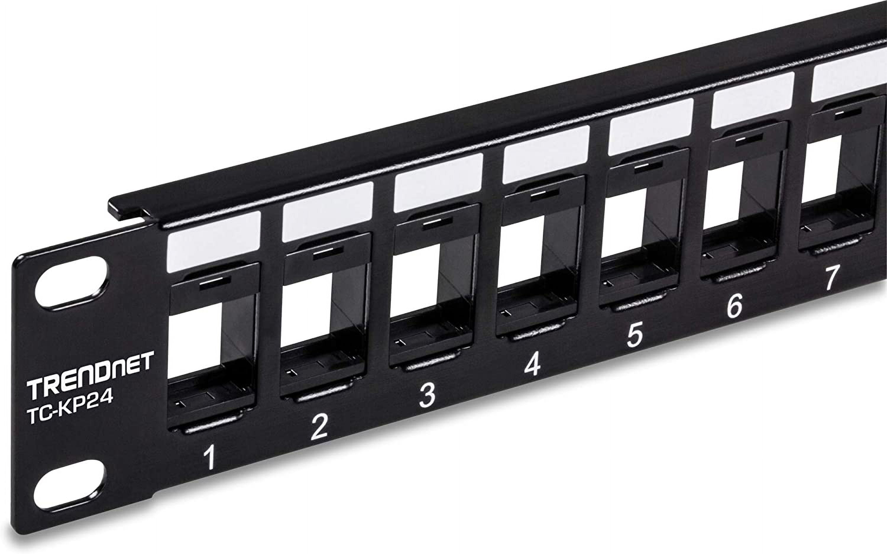 TRENDnet 24-Port Blank Keystone 1U Patch Panel, 1U 19" Metal Rackmount ...