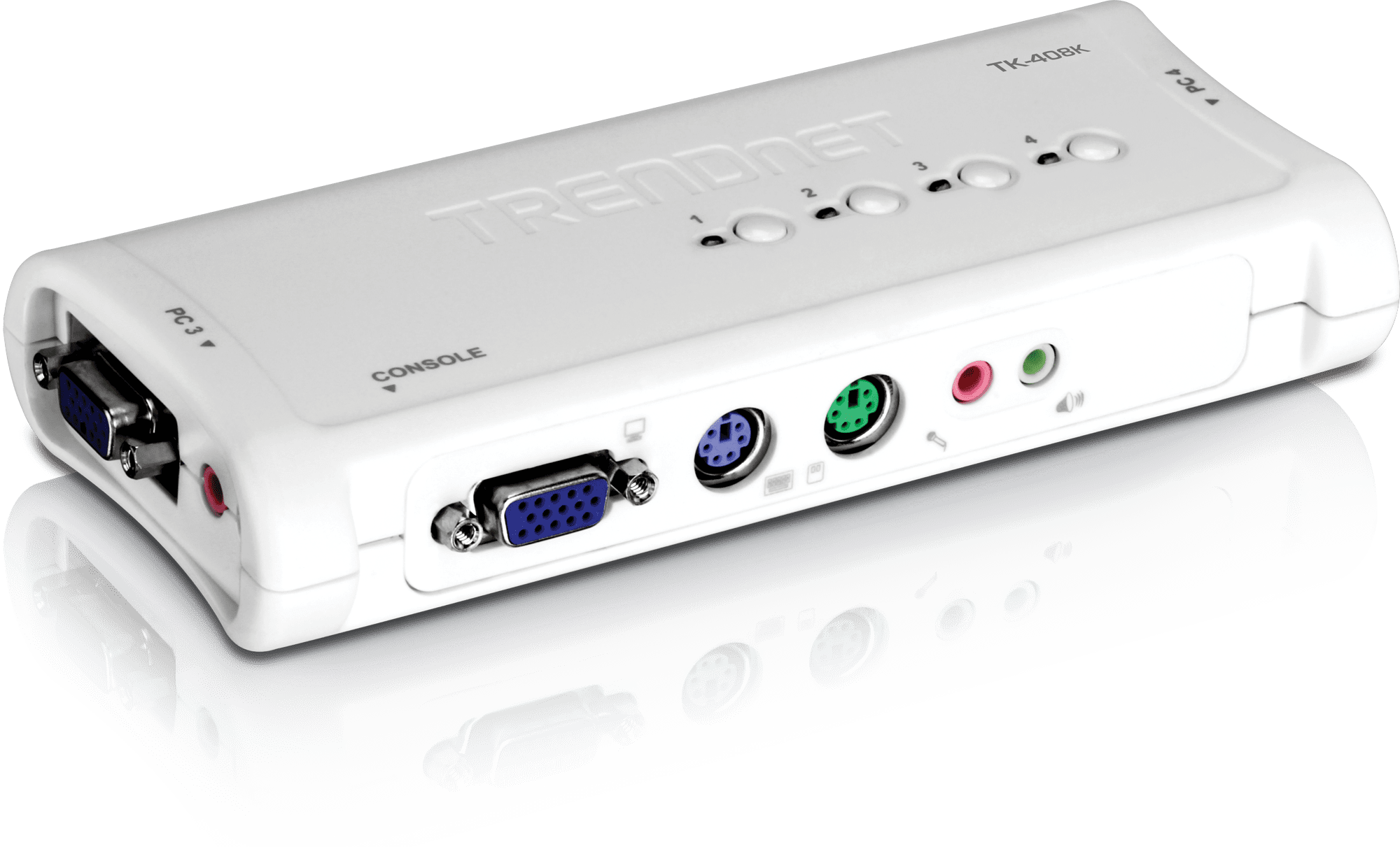 TRENDnet 4-port PS2 KVM Switch Kit w/Audio (Include 4 x KVM Cables ...