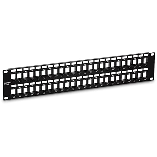 TRENDnet 48-Port Blank Keystone 2U HD Patch Panel, TC-KP48, 2U 19 ...