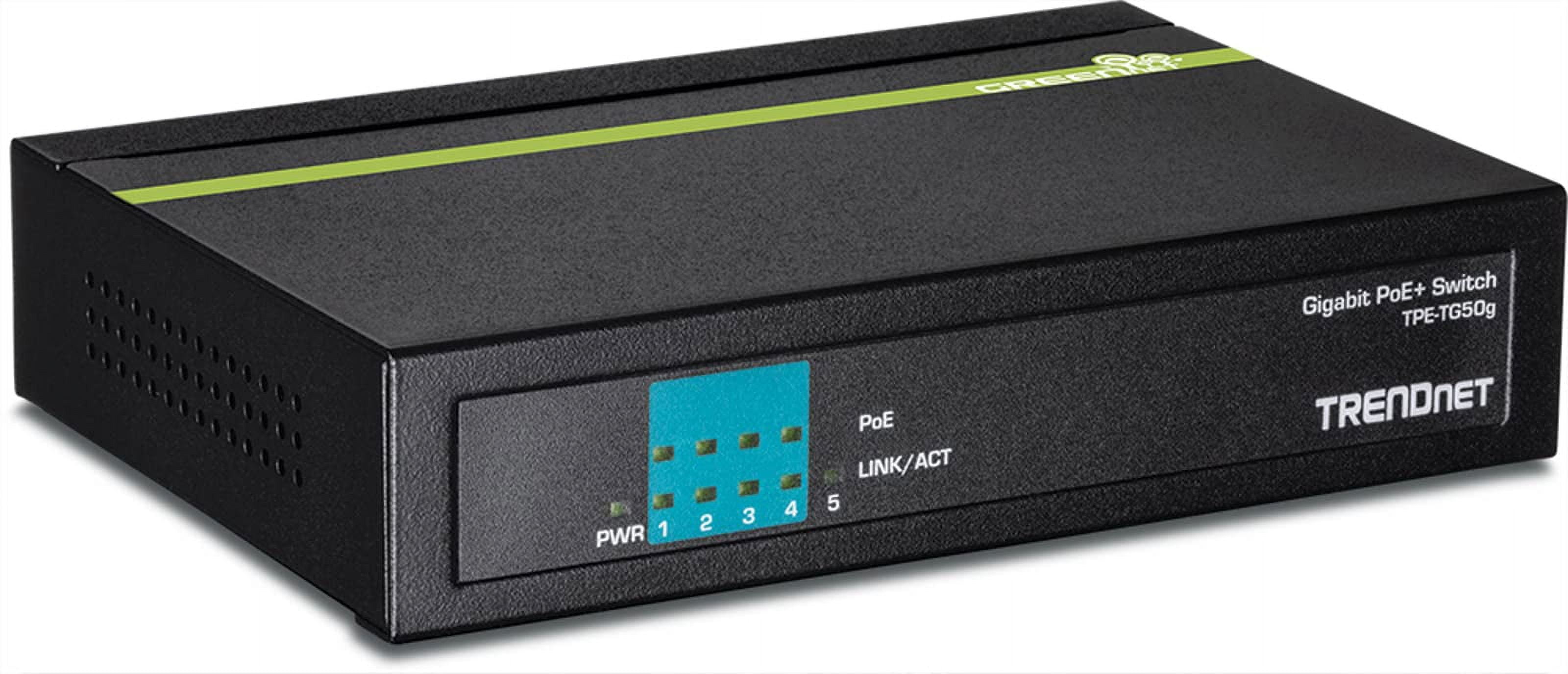 TRENDnet 5-Port Gigabit PoE+ Switch, 31 W PoE Budget, 10 Gbps Switching ...