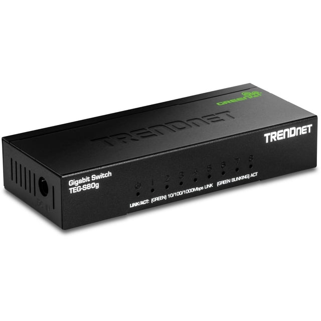 TRENDnet 8-Port Mini Gigabit Switch, TEG-S80g, GREENnet Technology ...