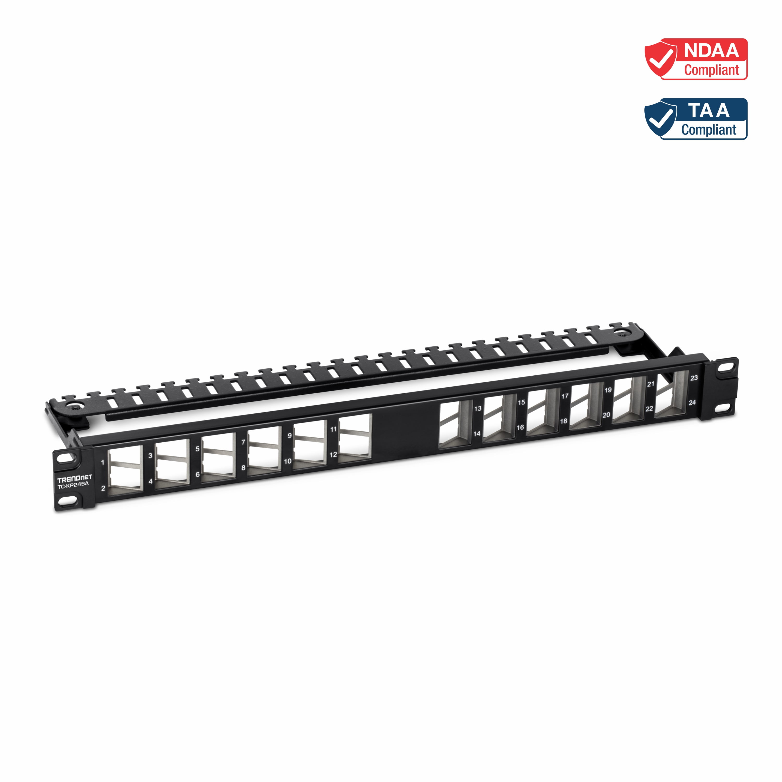 TRENDnet TC-KP24SA, 24-Port Blank Angled Keystone Shielded 1U Patch ...