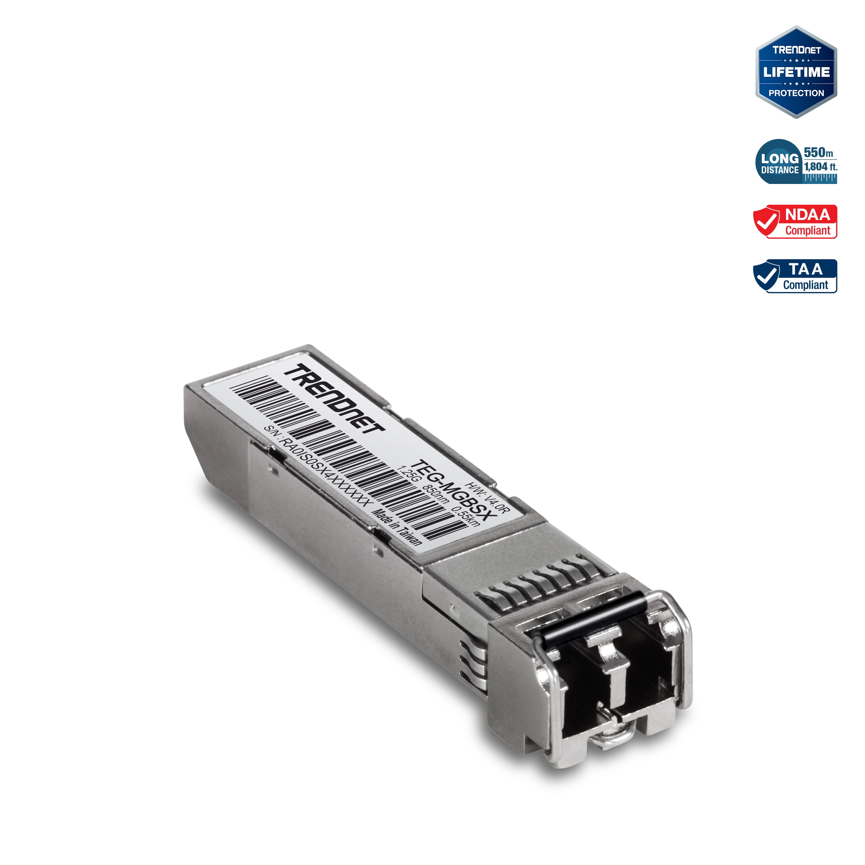 TRENDnet TEG-MGBSX Mini-GBIC Multi-Mode Module, 550m Duplex LC, 1 ...