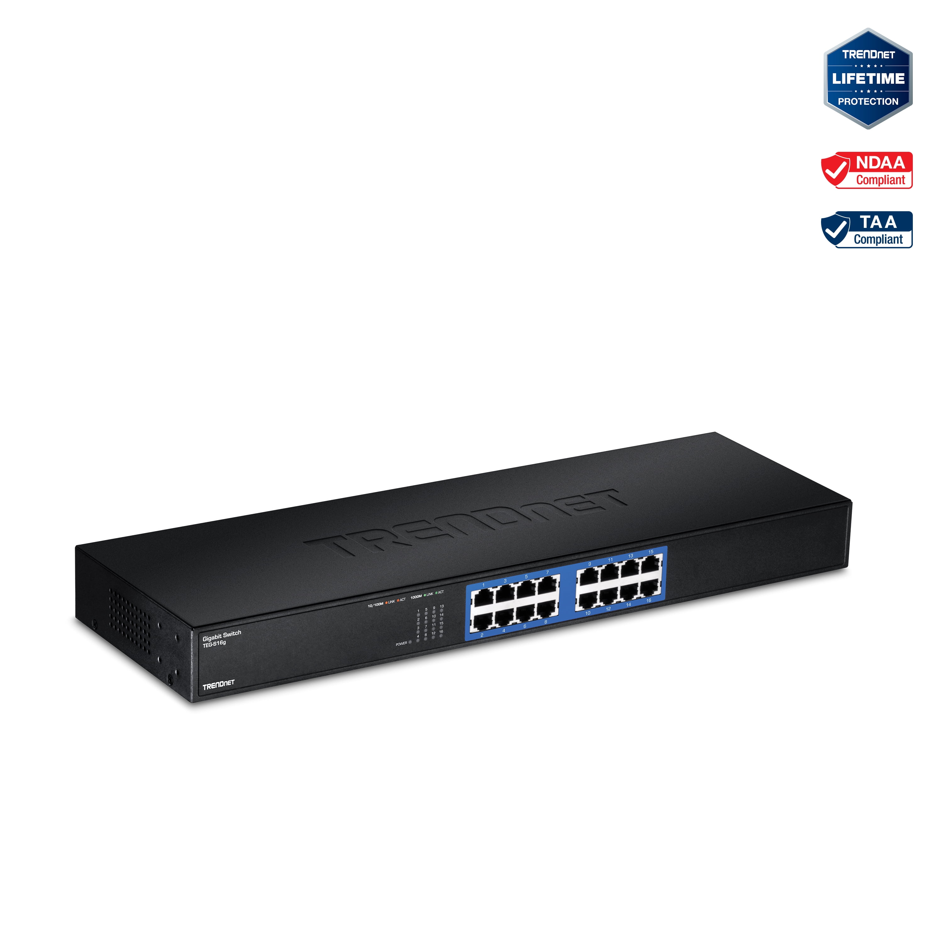 TRENDnet TEG-S16g 16-port Gigabit GREENnet Switch(Rack Mount) - Walmart.com