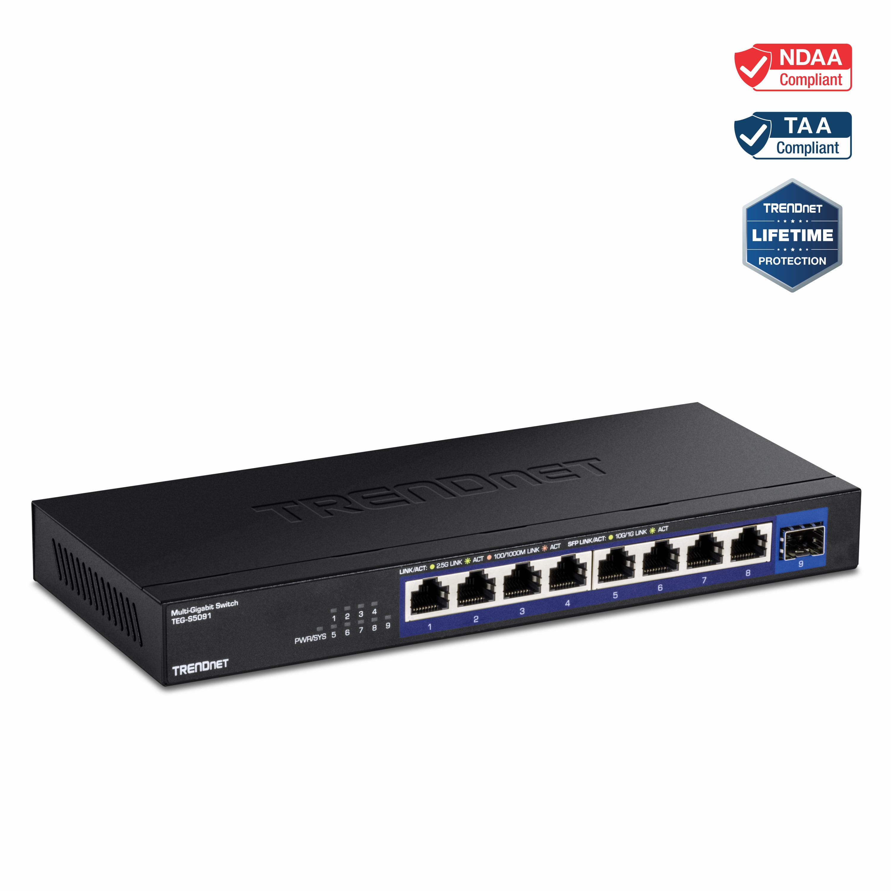TRENDnet TEG-S5091, 9-Port Unmanaged 2.5G Switch with 10G SFP+ Port ...