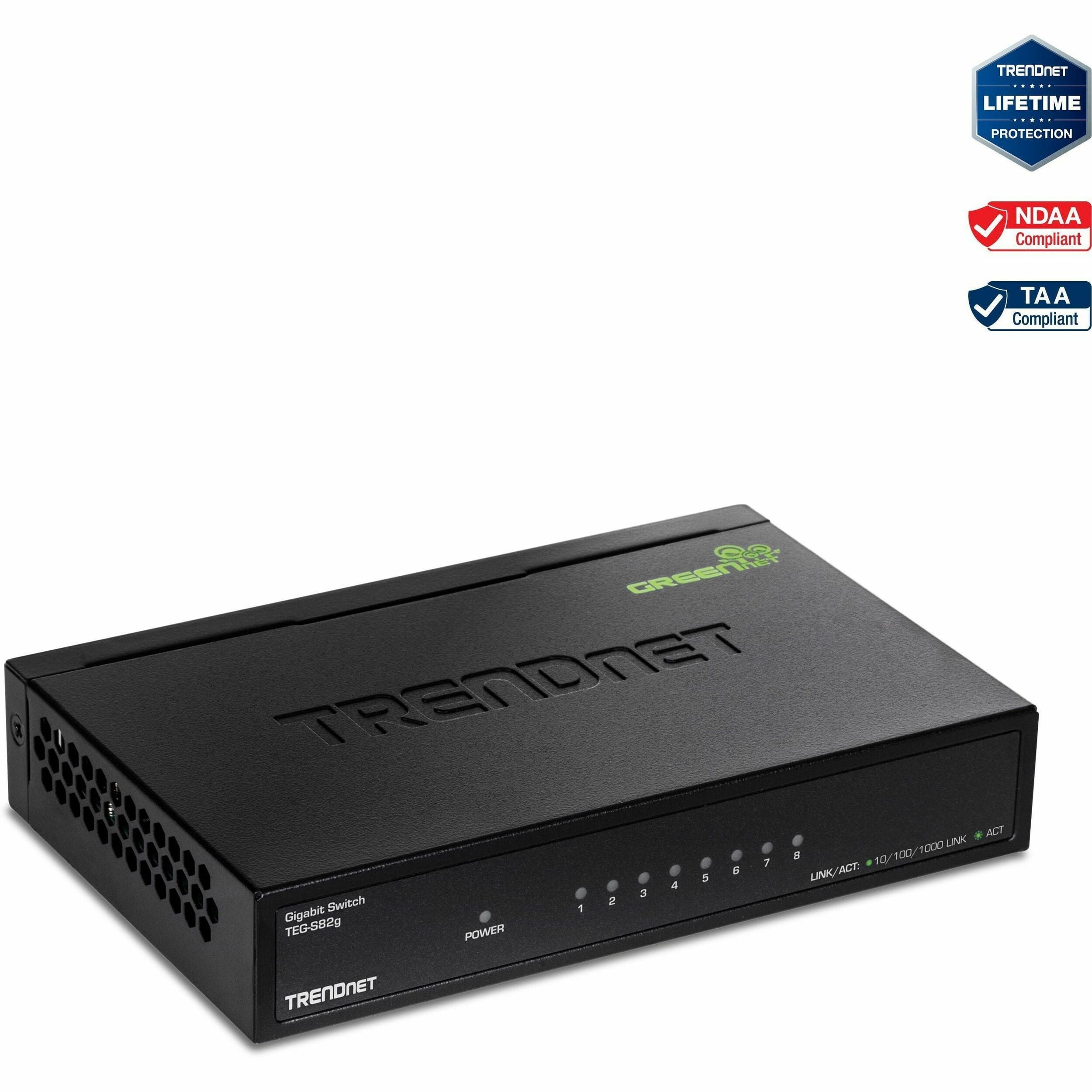 TRENDnet TEG-S82g, 8-Port Gigabit GREENnet Switch - Walmart.com