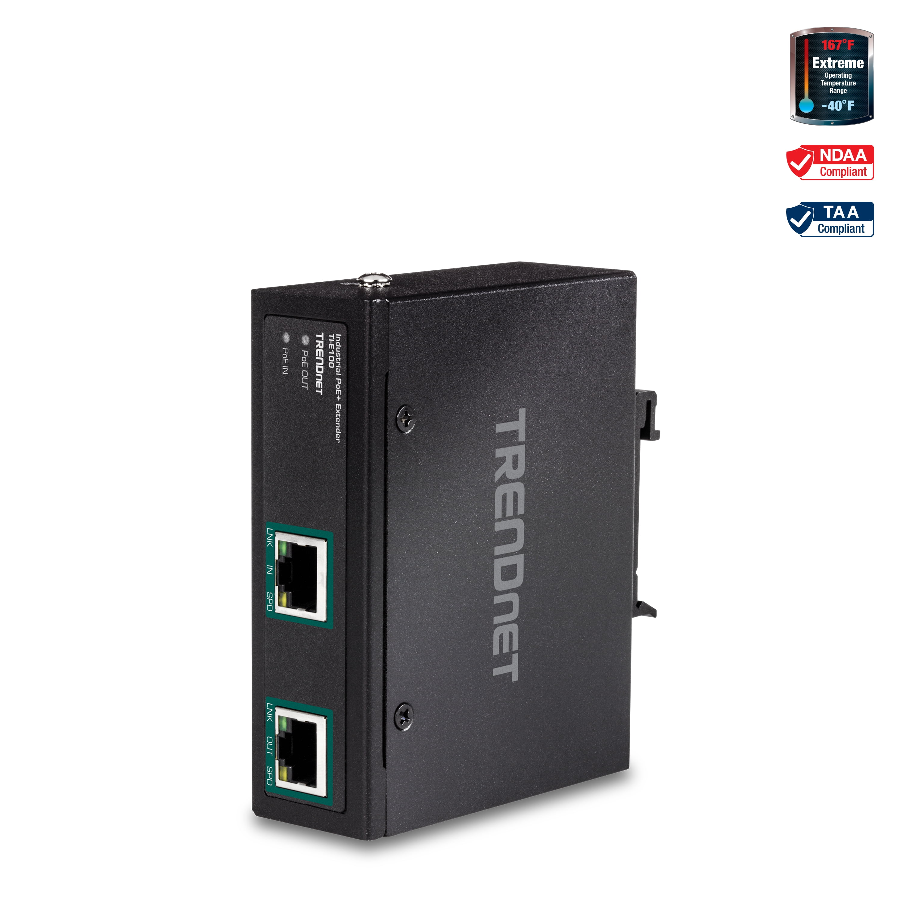 TRENDnet TI-E100 Industrial Gigabit PoE+ Extender - Walmart Business ...