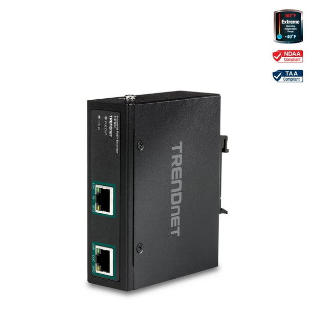 TRENDnet TI-E100 Industrial Gigabit PoE+ Extender - Walmart Business ...