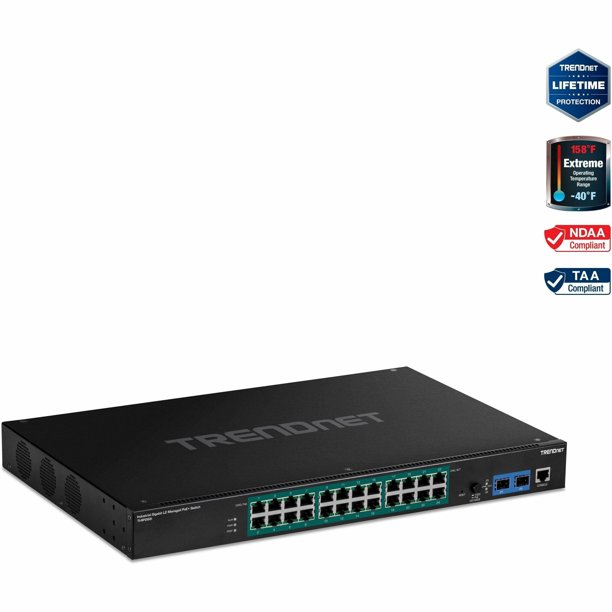 TRENDnet TI-RP262i,26-Port Industrial Gigabit L2 Managed PoE+ Rackmount ...