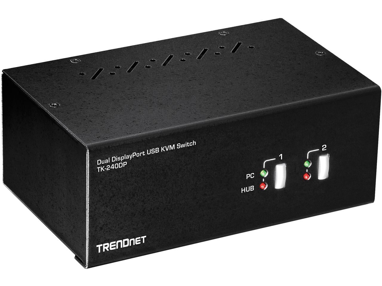 TRENDnet TK-240DP 2-Port Dual Monitor DisplayPort KVM Switch with Audio ...