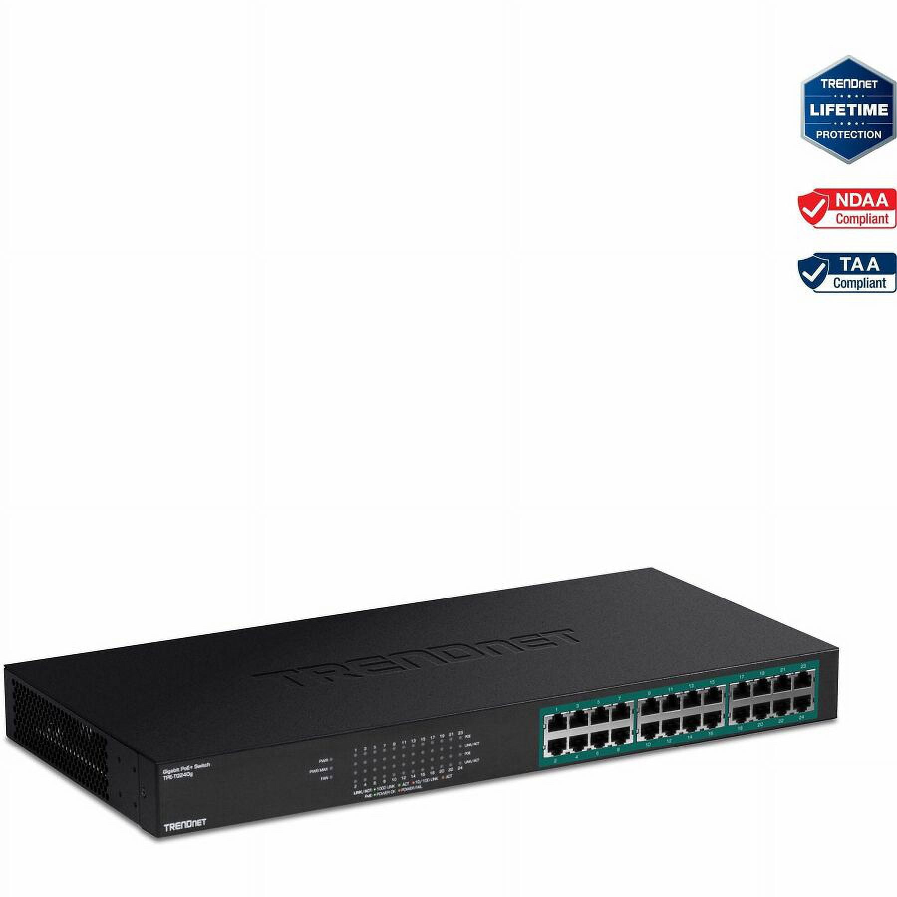 TRENDnet 24-Port Gigabit Ethernet Network Server PoE+ Switch, TPE ...