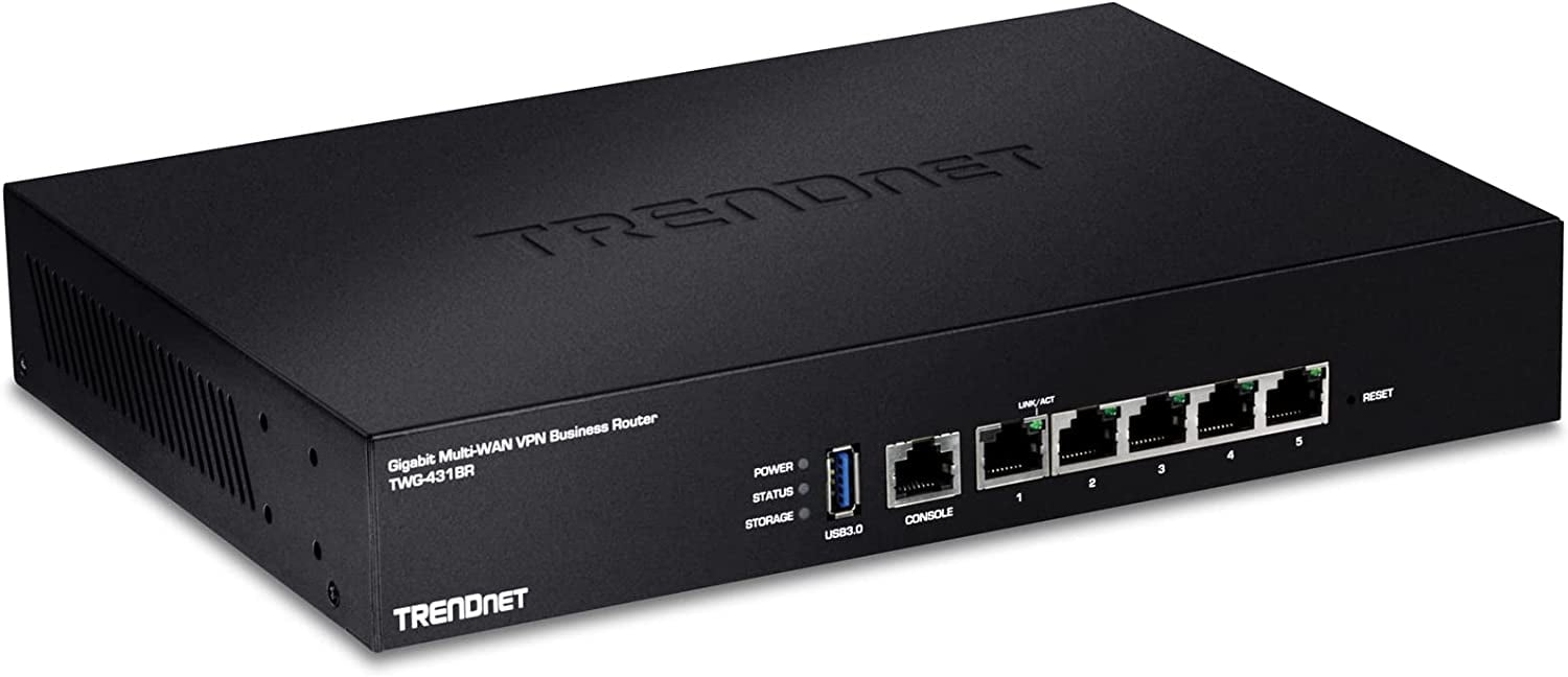 TRENDnet Gigabit Multi-WAN VPN Router, TWG-431BR, 4 WAN Ports ...