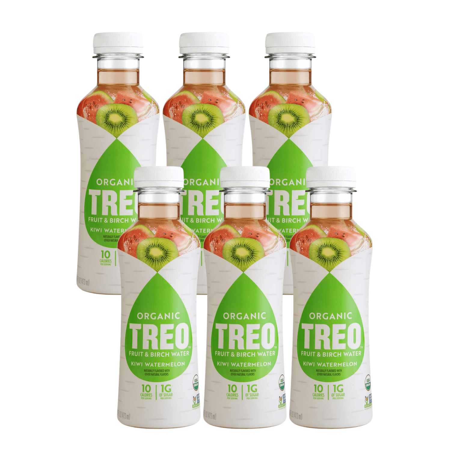 TREO Fruit & Birch Water Drink, Kiwi Watermelon, 16 fl oz (Pack of 6 ...