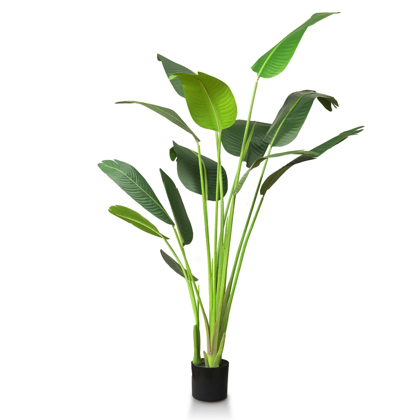 TRESIL 55 inches - Bird of Paradise Artificial Plant, with Black Pot ...