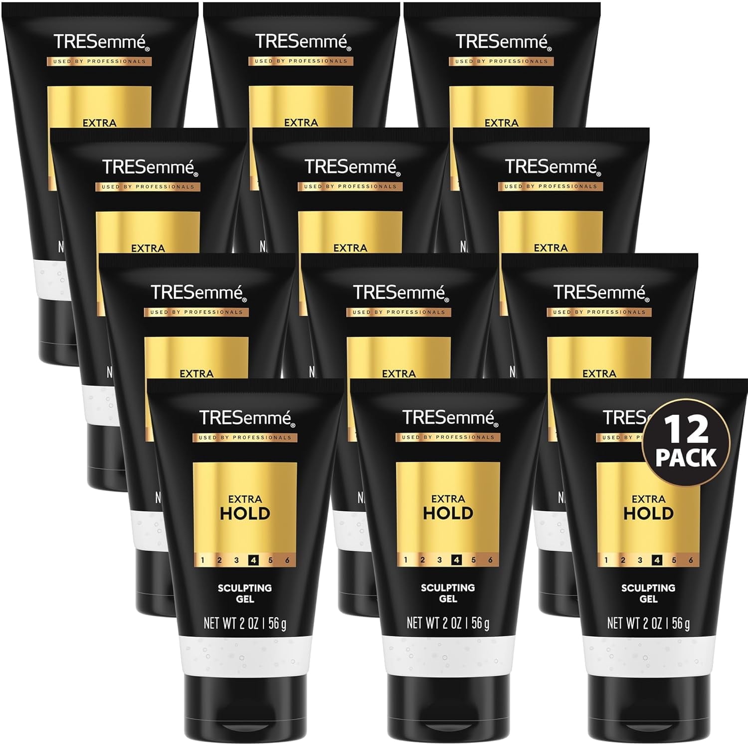 TRESemmé Sculpting Gel, Travel-Size, Extra Hold 12-Pack – Professional-Quality Formula, 24H ...