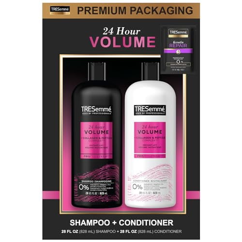 TRESemmé Shampoo and Conditioner Set, 24 Hour Volume + Keratin Repair ...