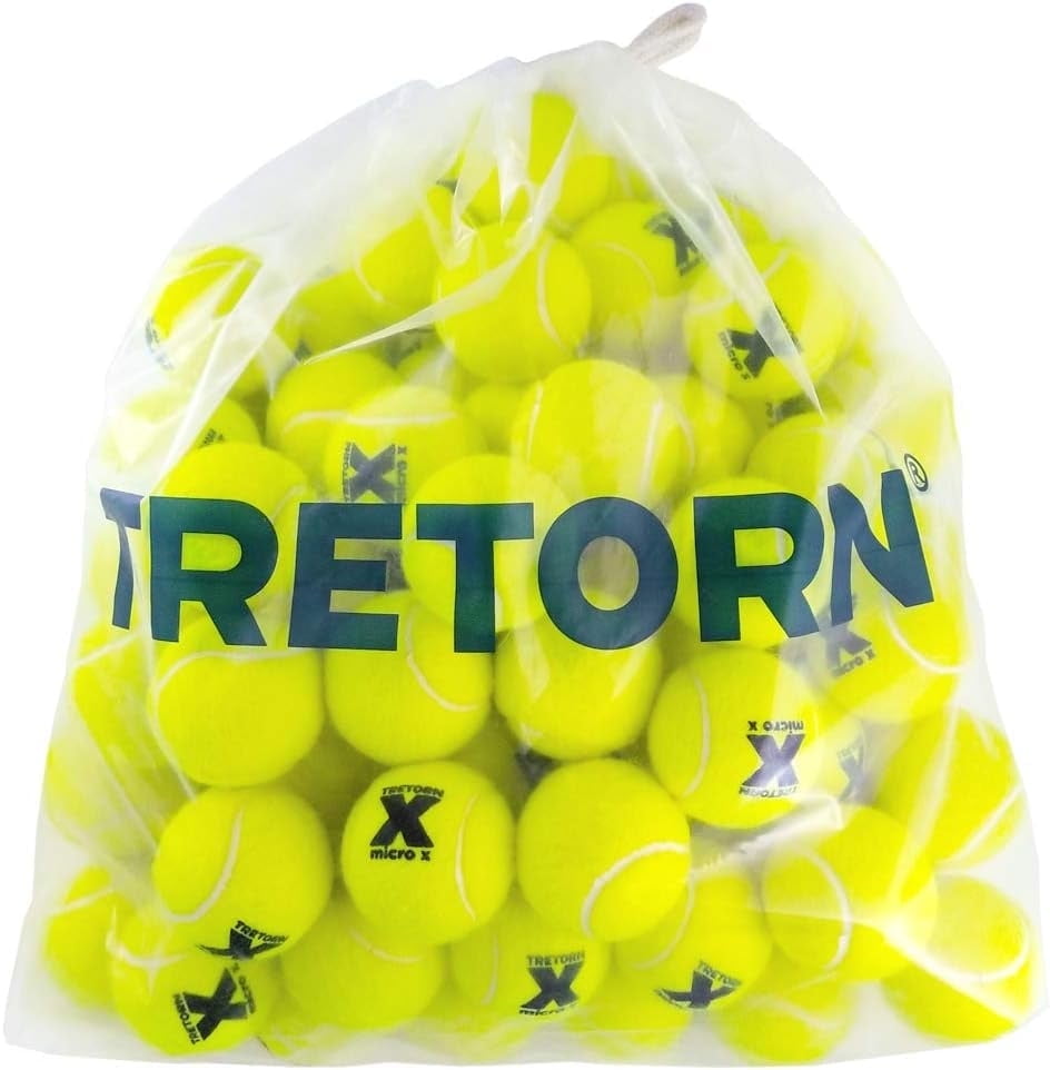 Tretorn Micro-X Yellow Pressureless Tennis Balls, Bag of 72, Durable ...