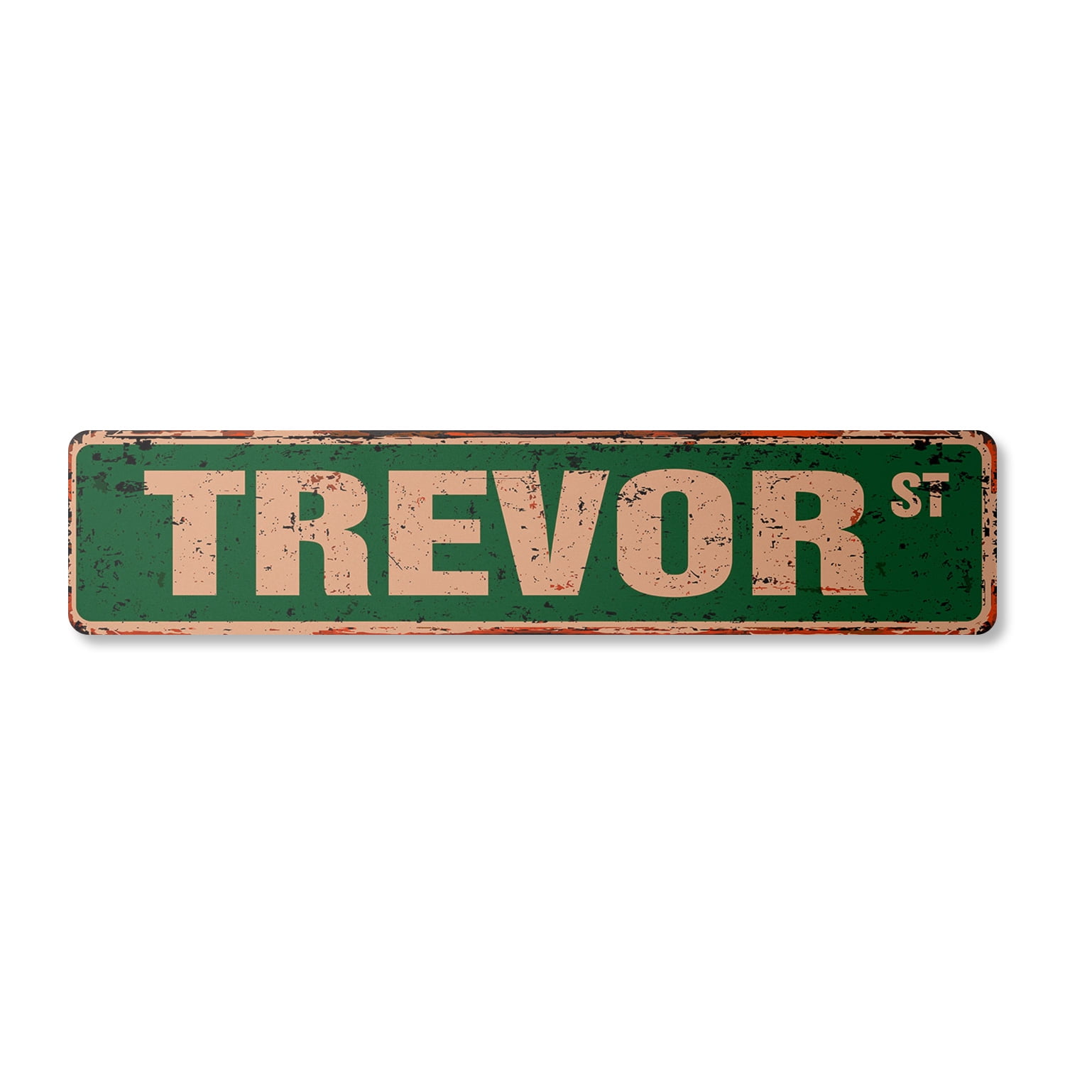 TREVOR Vintage Plastic Street Sign Childrens Name Room Sign | Indoor ...