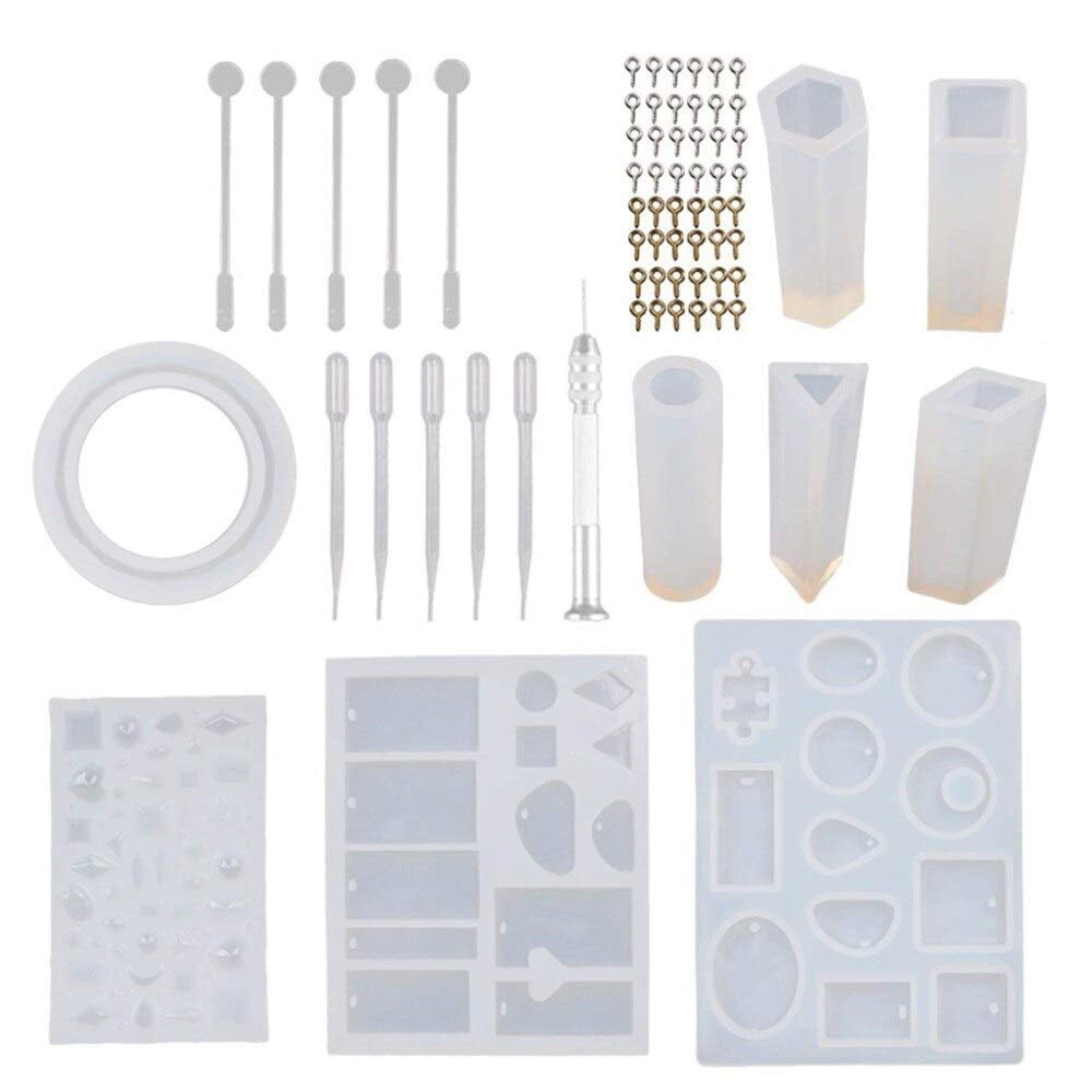 TREXEE Epoxy Resin Molds Jewelry Making Kit DIY Making Kit Silicone ...