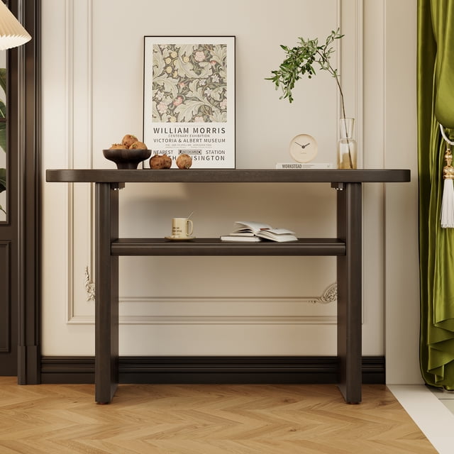 TREXM Elegant Minimalist Console Table with Rounded Edges and Sturdy ...