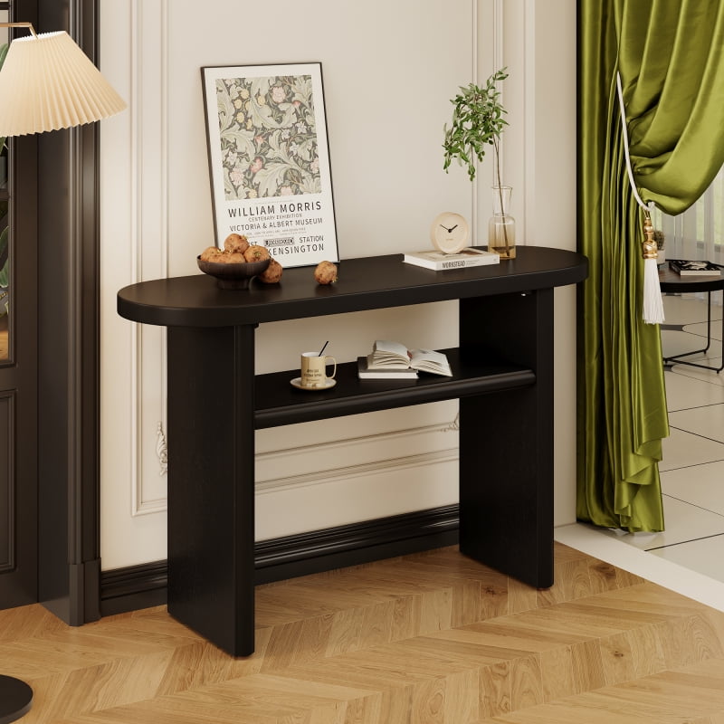 TREXM Elegant Minimalist Console Table with Rounded Edges and Sturdy ...