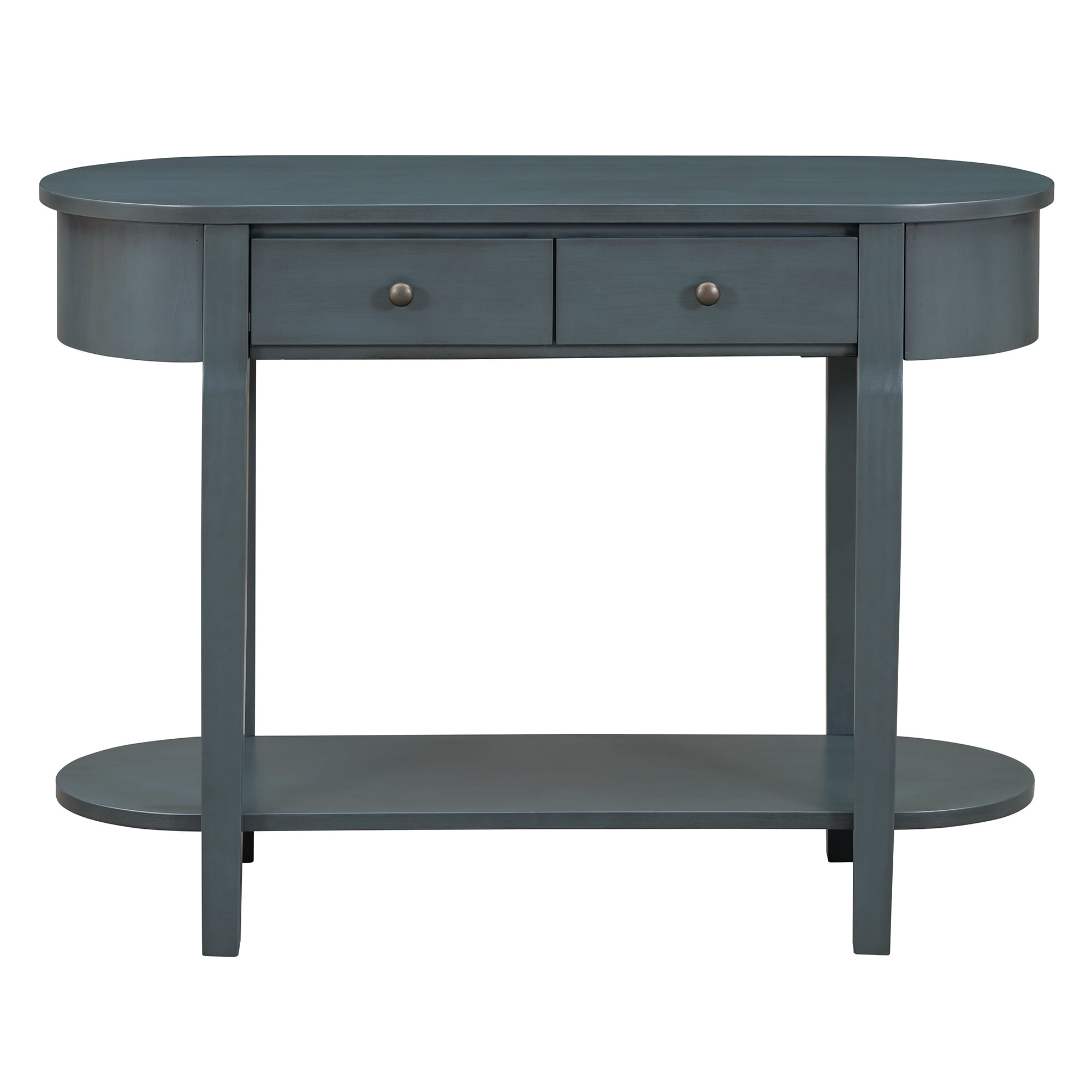 TREXM Elegant Retro Console Table with Curved Design and Smooth Glaze ...