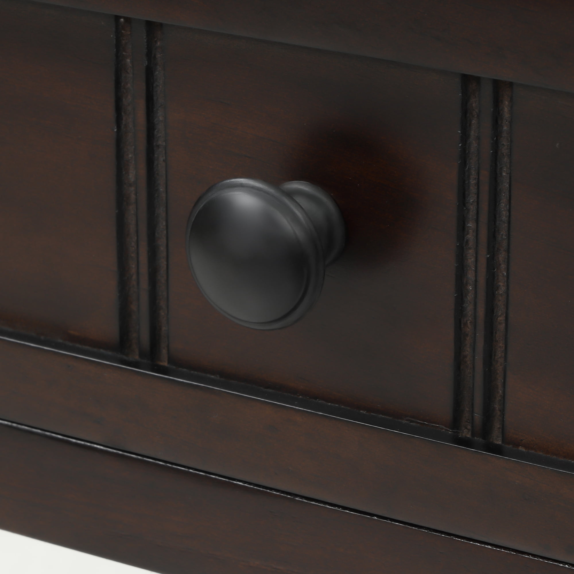 TREXM Narrow Console Table, Slim Sofa Table with Three Storage Drawers ...