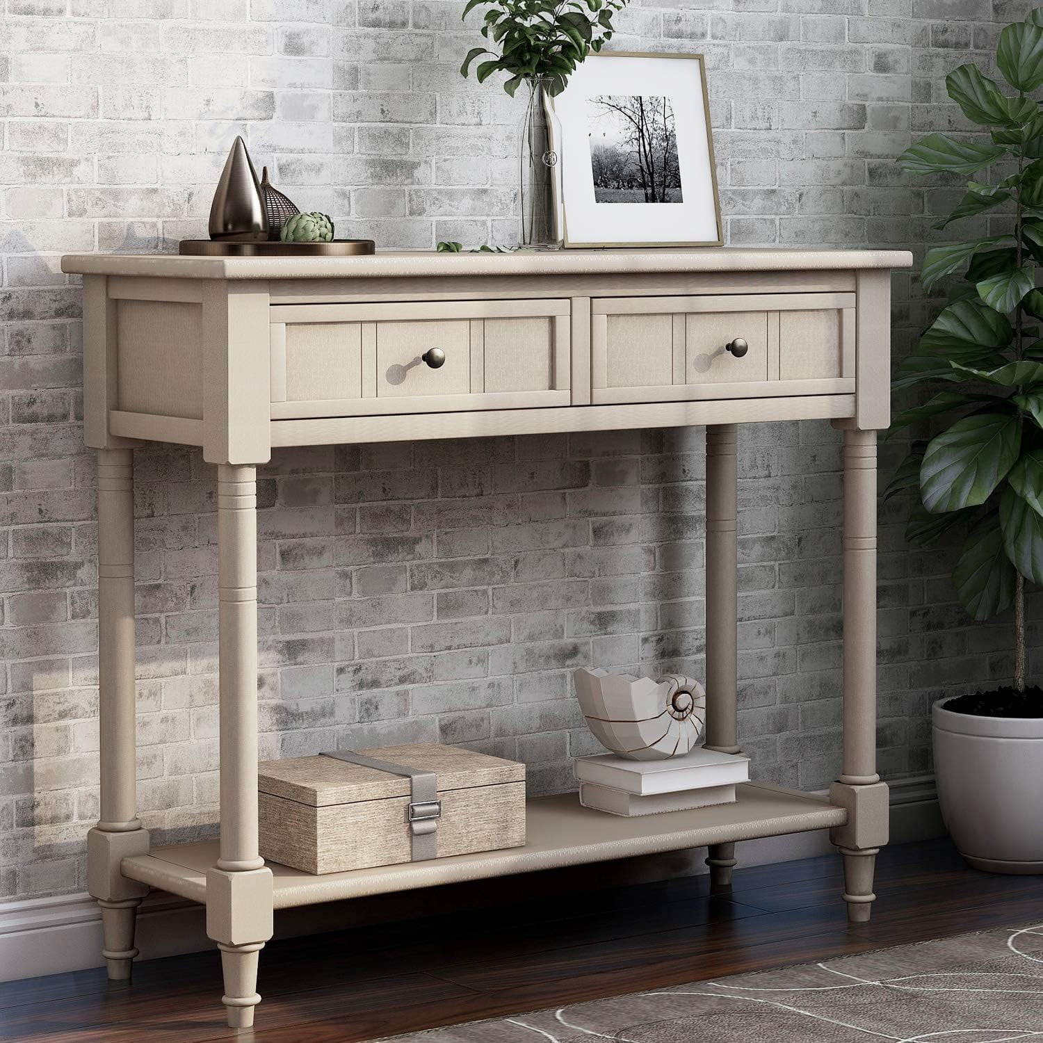 TREXM Series Console Table Traditional Design With Two Drawers And ...