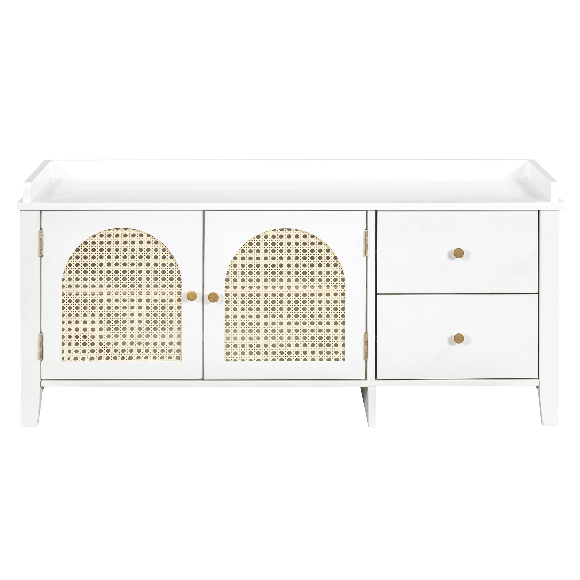 TREXM Shoe Storage Bench, Vintage Shoe Bench with Storage and Cushion ...