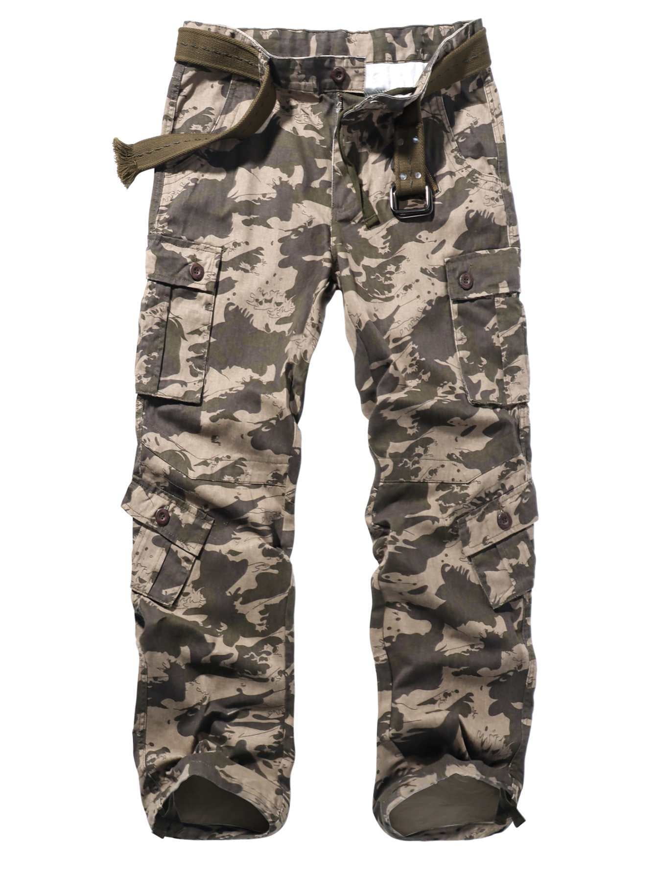 TRGPSG Men's Camo Cargo Pants with 8 Pockets Relaxed Fit Camo Pants(No ...
