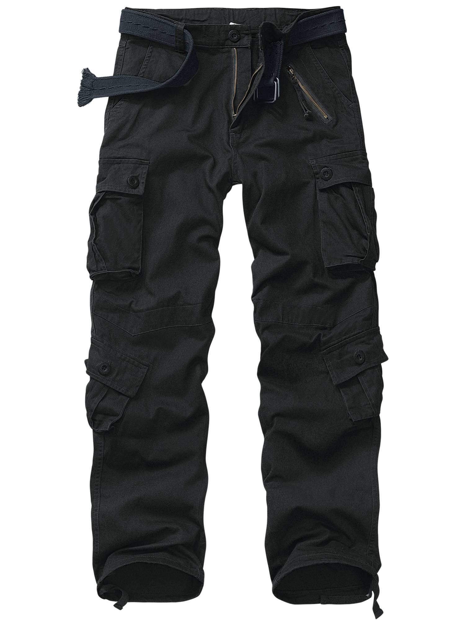 TRGPSG Men's Tactical Cargo Work Pants, 8 Pockets, Cotton, Relaxed Fit ...