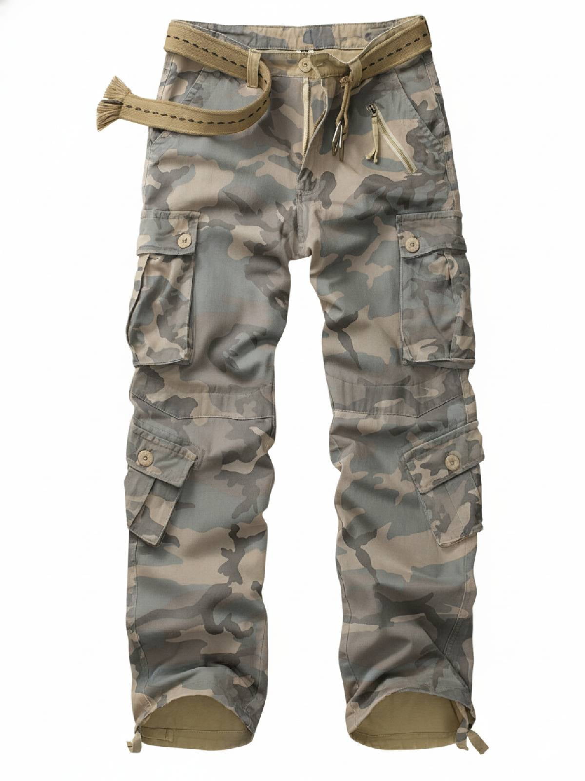 TRGPSG Men's Cargo Pants with 8 Pockets Cotton Cargo Work Pants(No Belt ...