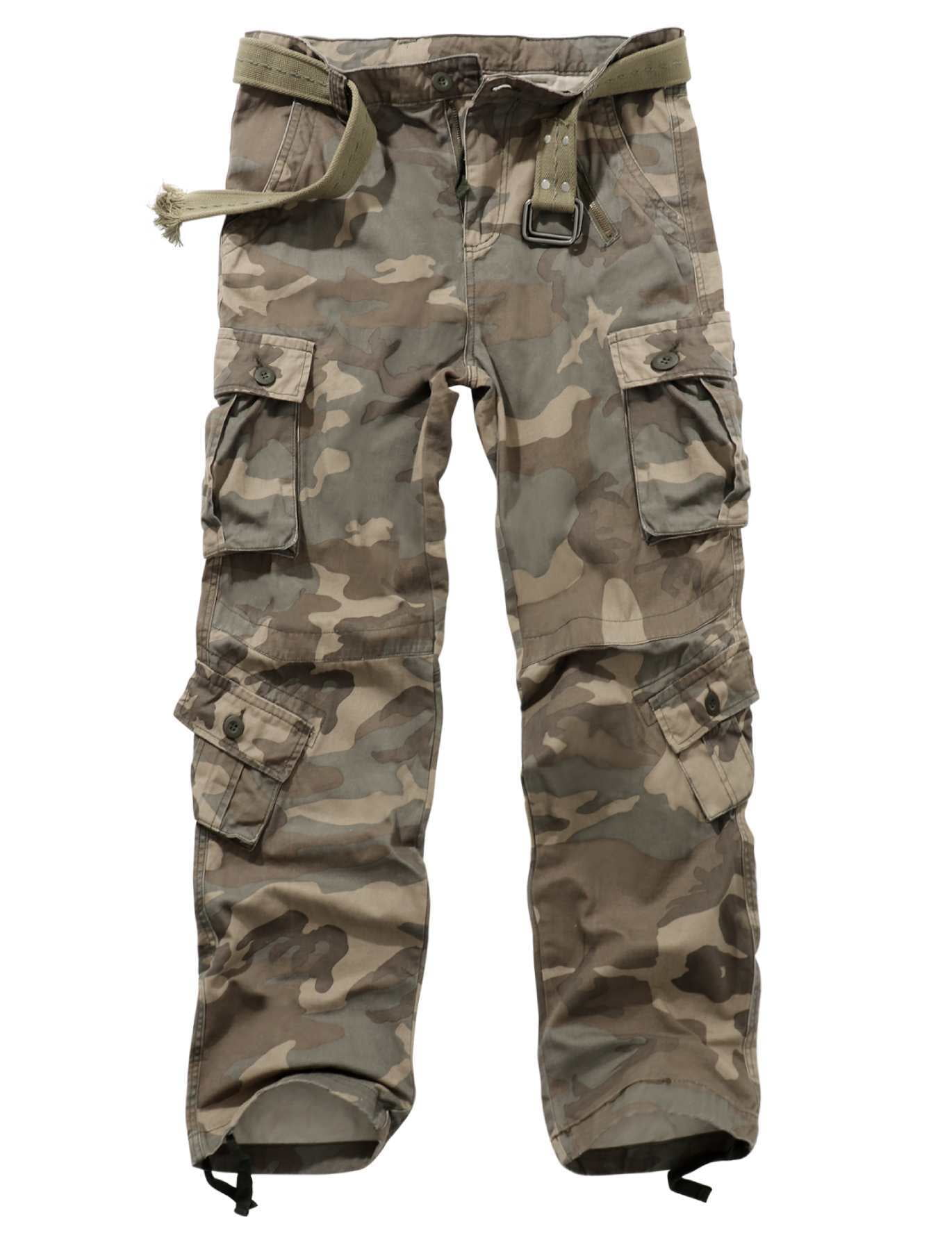 TRGPSG Men's Cargo Pants with 8 Pockets Cotton Cargo Work Pants(No Belt ...