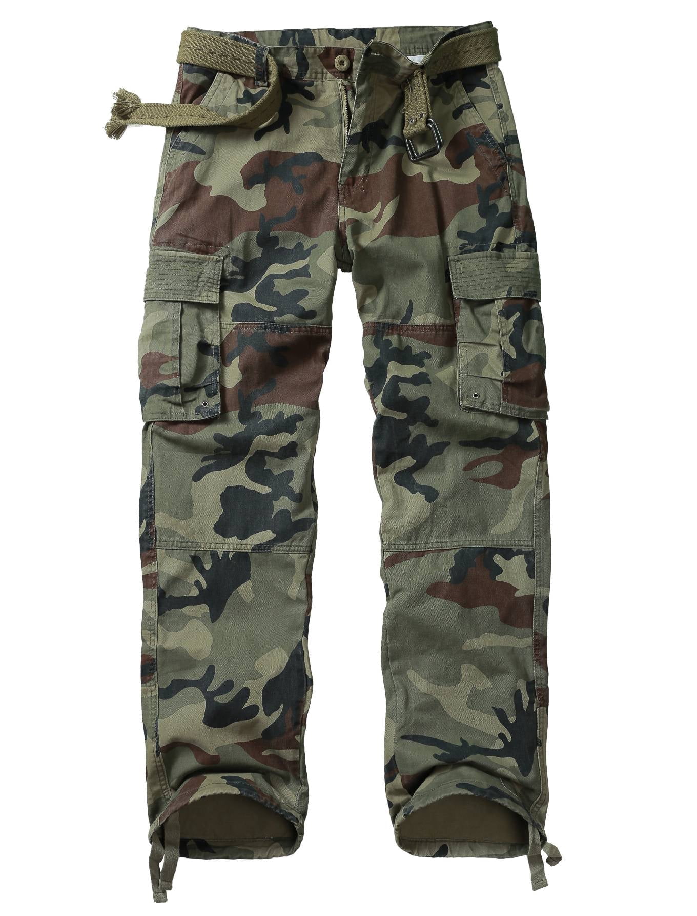TRGPSG Men's Classic All Cotton Cargo Pants, 6-Pocket Work & Hiking ...