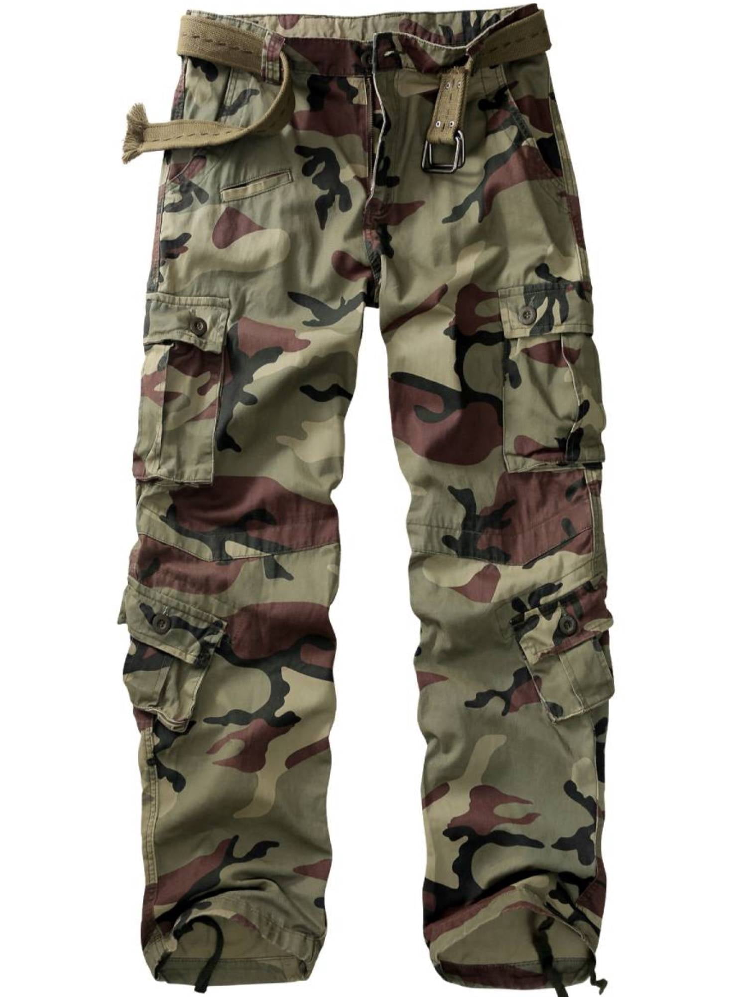 TRGPSG Men's Outdoor Hiking Wild Relaxed Fit Cargo Pants, 9 Pockets ...