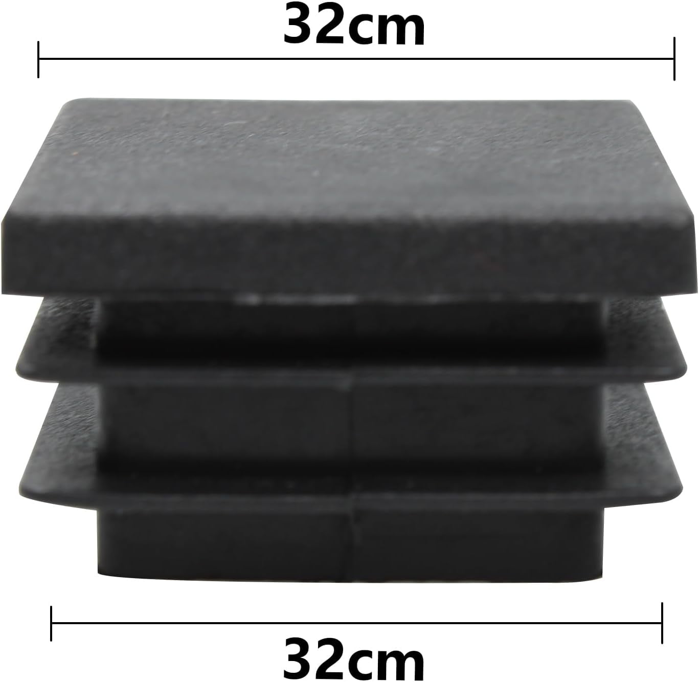 TRH-1-1/4" Square Plastic Plugs,Black Tubing End Plastic Caps for ...