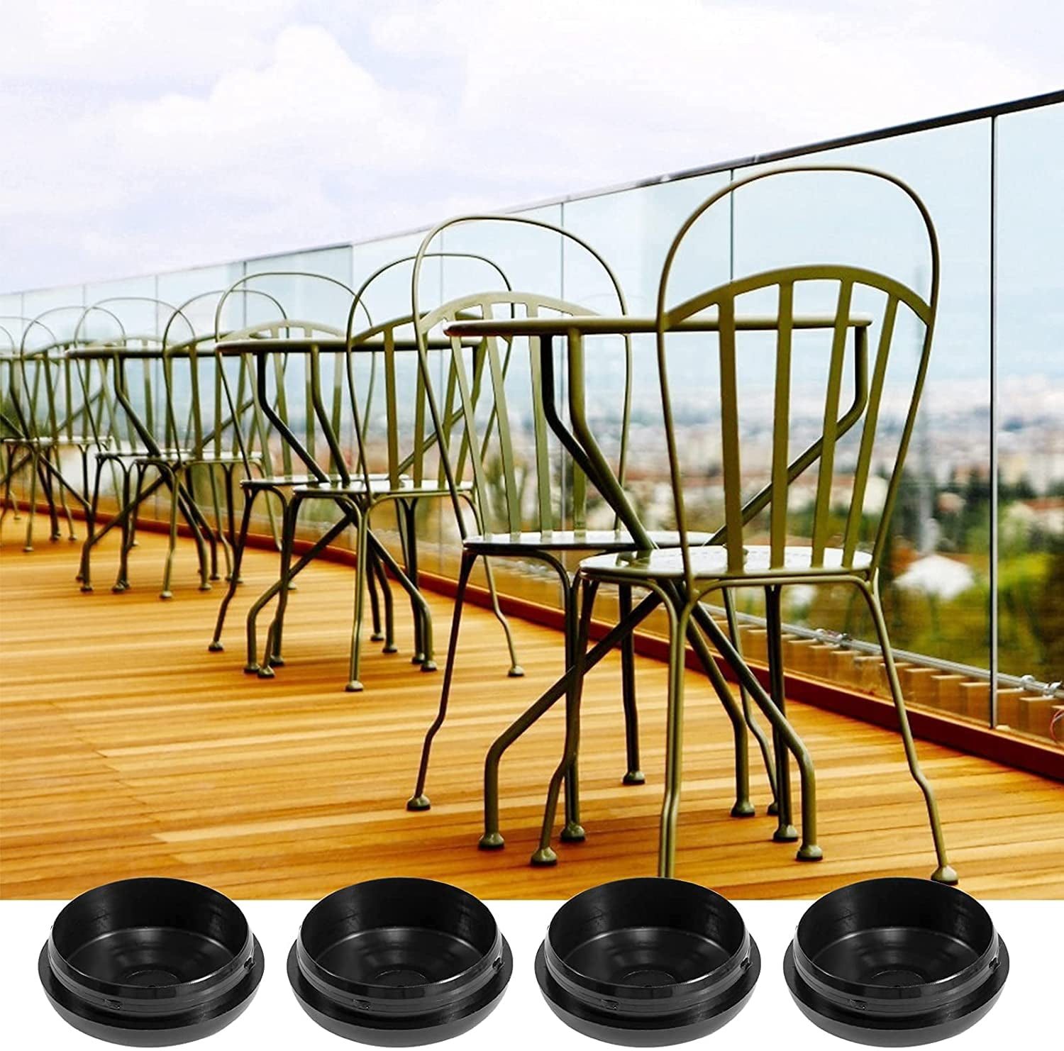 TRH-1.5" Patio Furniture Glides - 36 Pack Wrought Iron Chair Table Legs ...