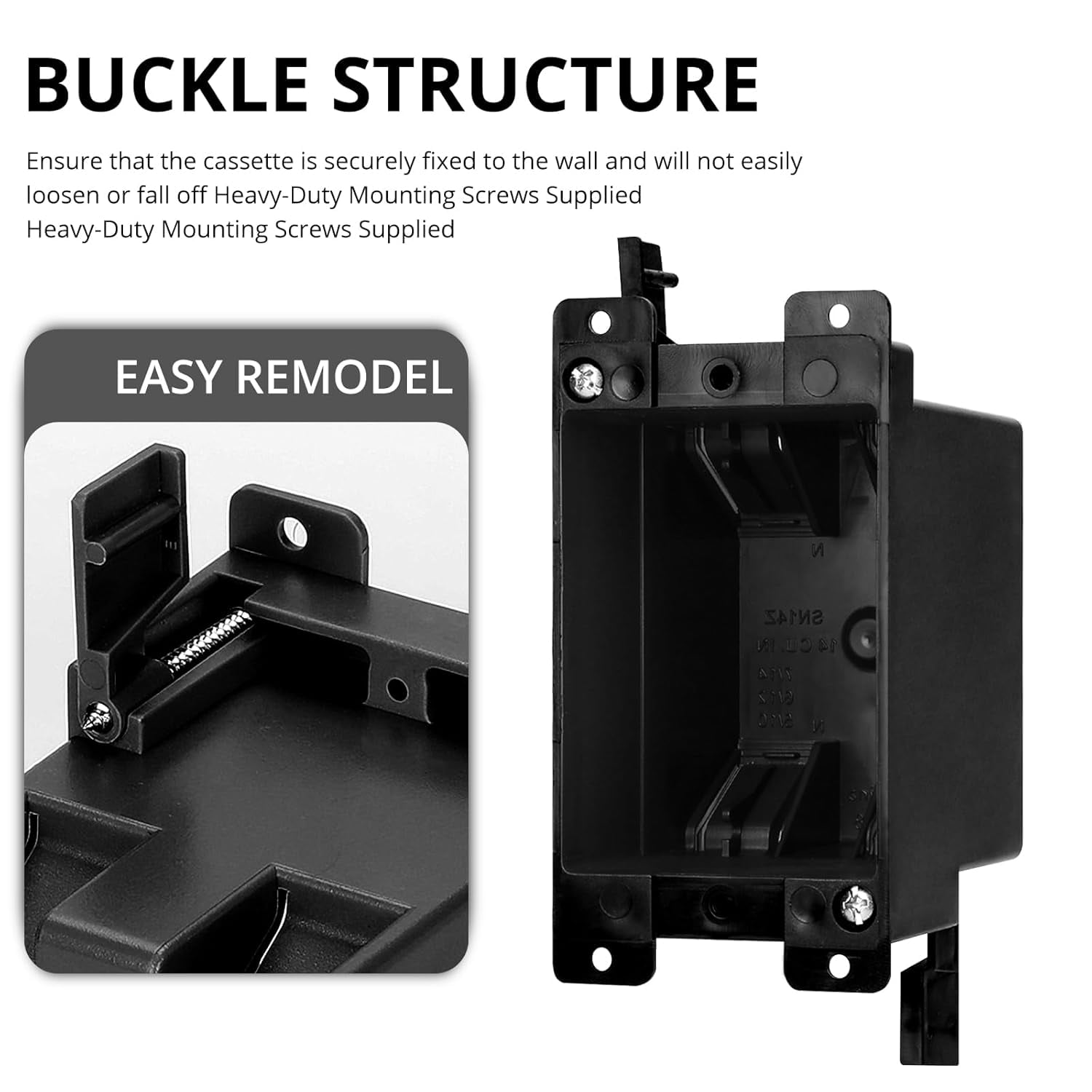 TRH-1-Gang PVC Old Work Electrical Outlet Box, 14 cu. in. Old Work Electrical Box, Plastic ...