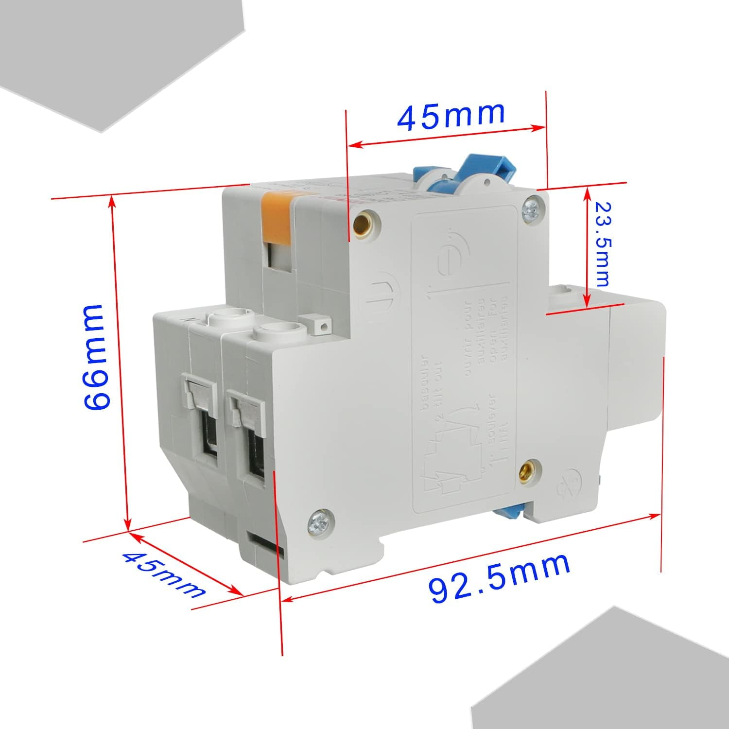 TRH-1 Poles 25A 230V Miniature Circuit Breaker Low-Voltage DZ47-63 DIN Rail Mount, Residual ...
