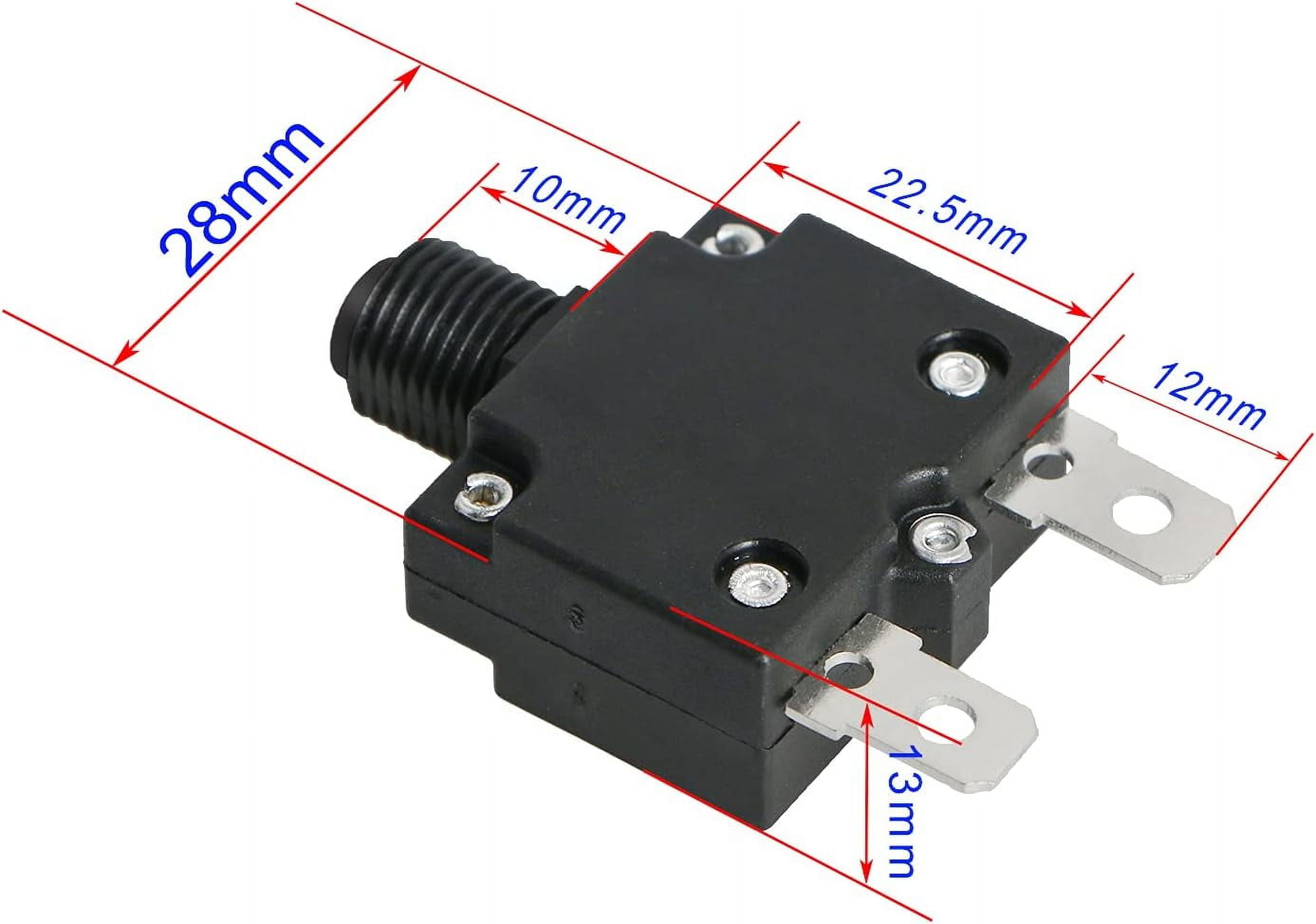 TRH-10 Amps Thermal Circuit Breakers Push Button Manual Reset Overload ...